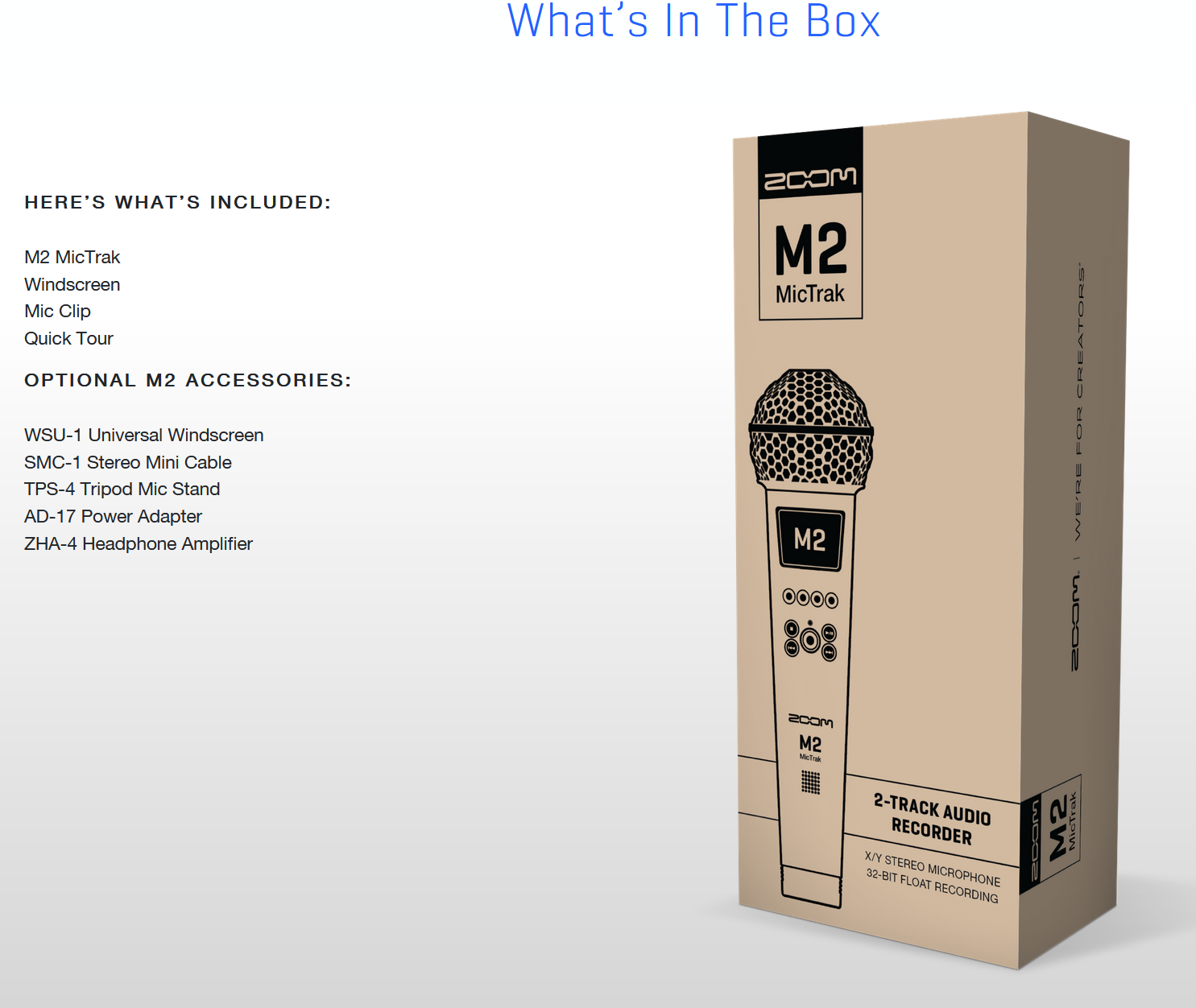 ZOOM M2 2-track recorder 32-bit float recording Handheld Interview ...